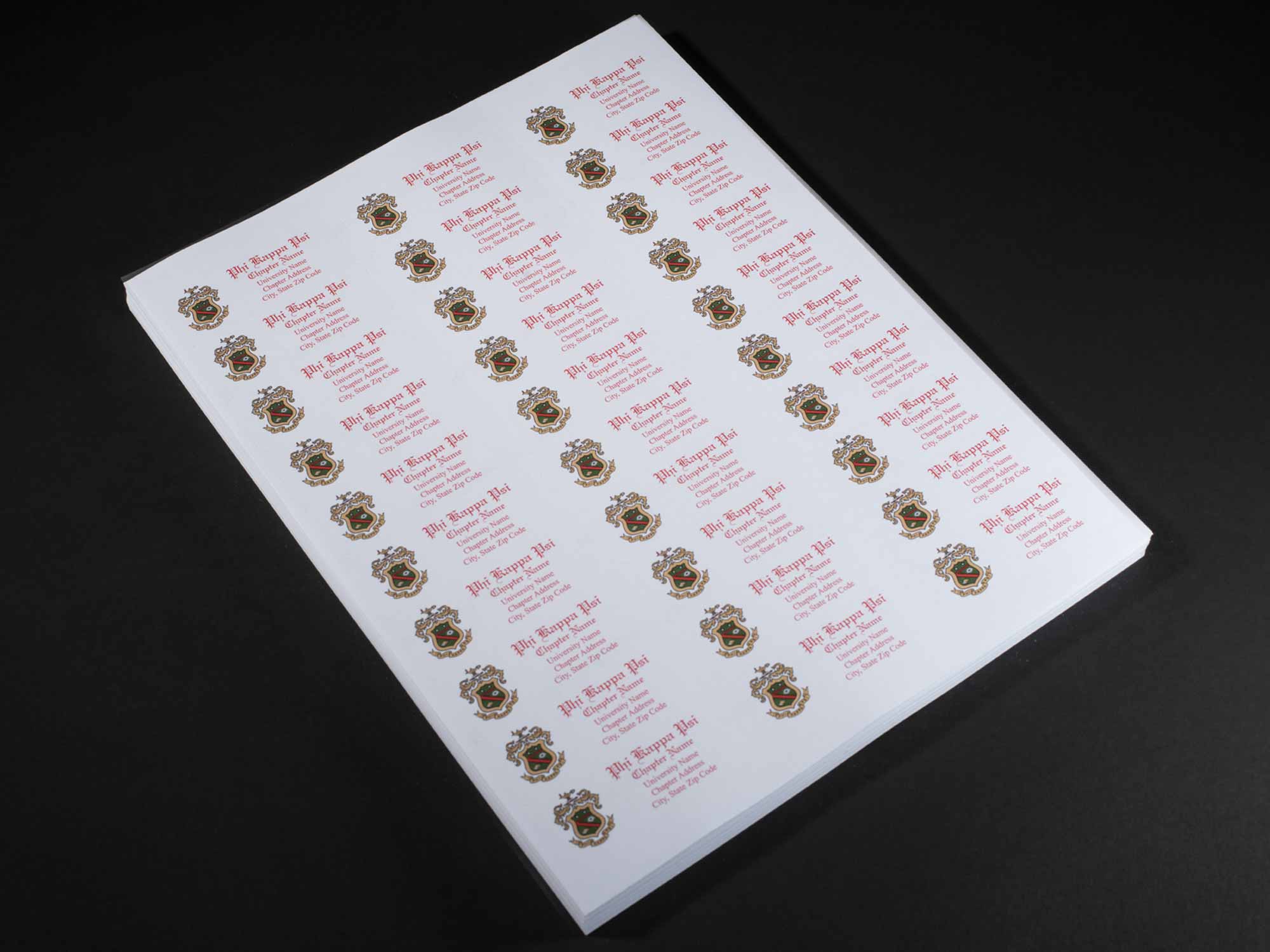 Address Labels Phi Kappa Psi GreekStation