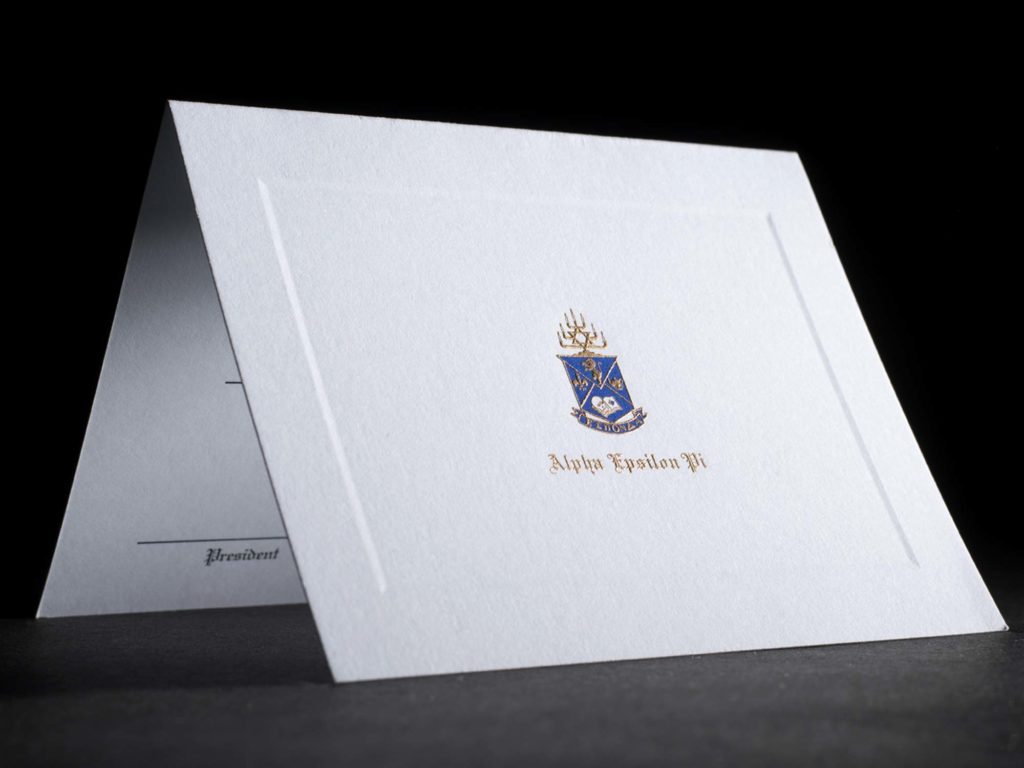 Engraved Bid Day Cards Alpha Epsilon Pi | GreekStation