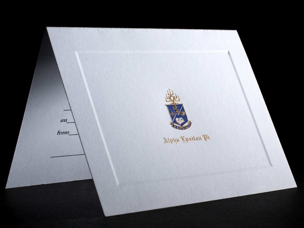 Engraved Invitations Alpha Epsilon Pi | GreekStation