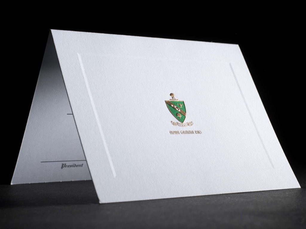 Engraved Bid Day Cards Alpha Gamma Rho | GreekStation