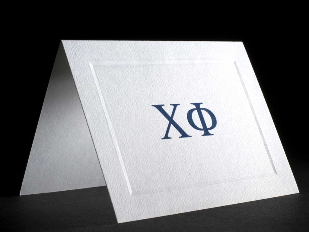 Raised Greek Letter Notecards Chi Phi | GreekStation