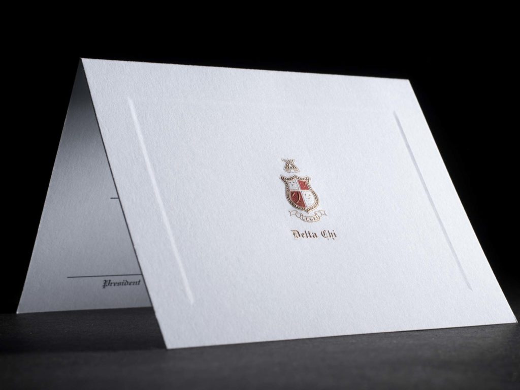 Engraved Bid Day Cards Delta Chi | GreekStation