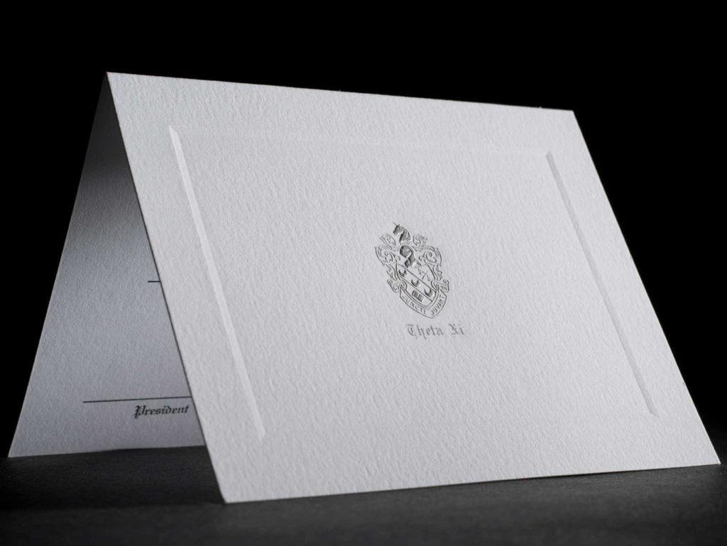 Engraved Bid Day Cards Theta Xi | GreekStation