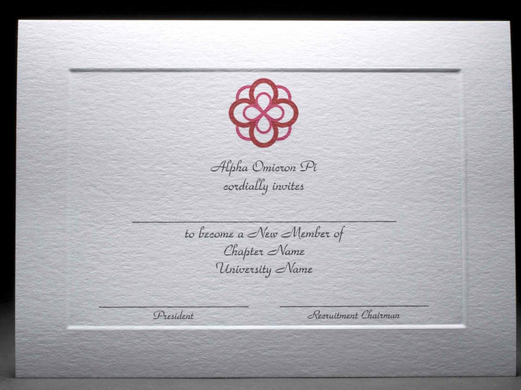 Official Bid Day Cards Alpha Omicron Pi | GreekStation