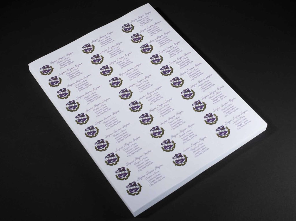 Address Labels Sigma Sigma Sigma | GreekStation