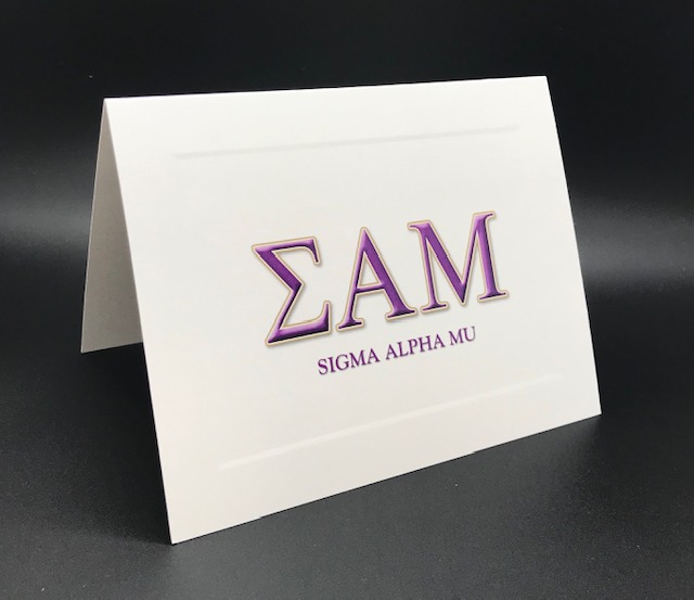 Full Color Greek Letter Notecards Sigma Alpha Mu | GreekStation