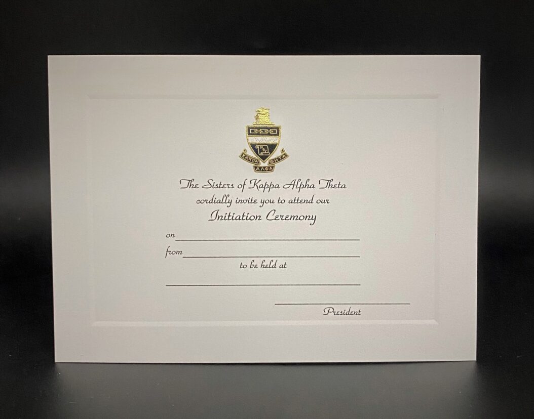 Engraved Initiation Invitations Kappa Alpha Theta | GreekStation