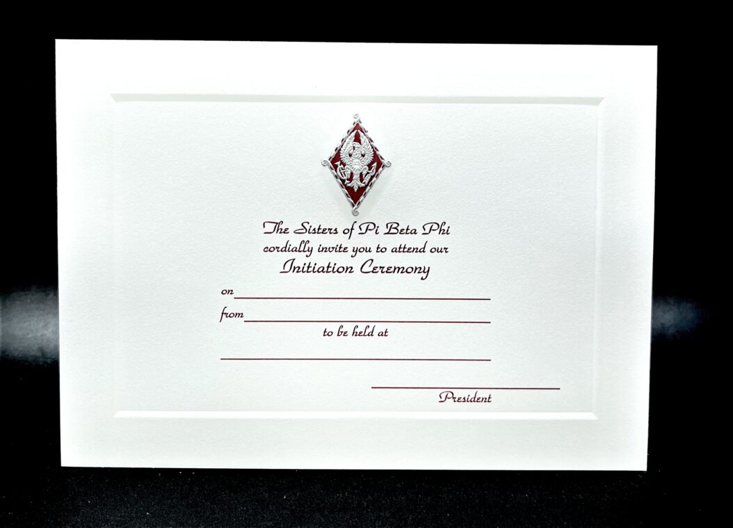 Engraved Initiation Invitations Pi Beta Phi | GreekStation