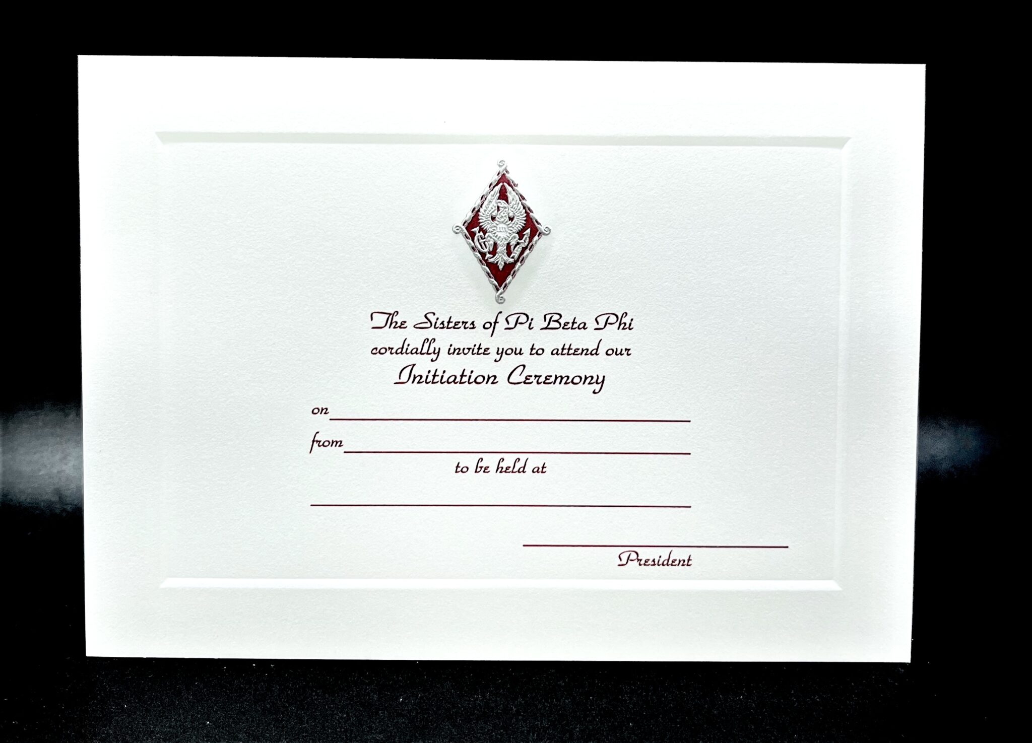 Engraved Initiation Invitations Pi Beta Phi | GreekStation