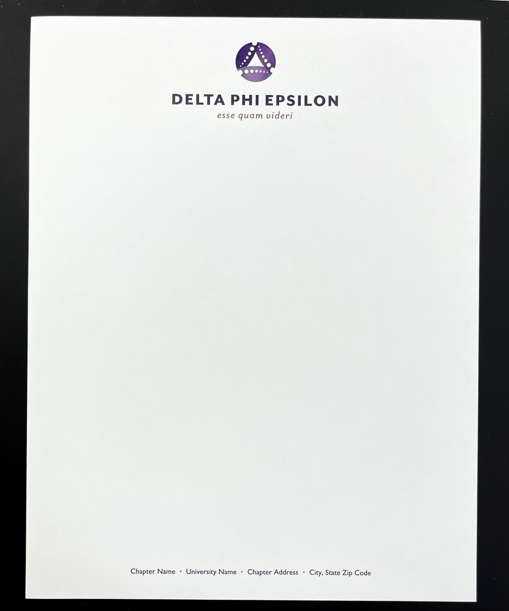 Official Letterhead Delta Phi Epsilon | GreekStation