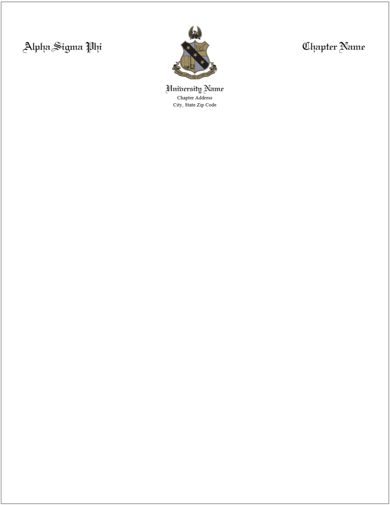 Business Size Letterhead Alpha Sigma Phi | GreekStation