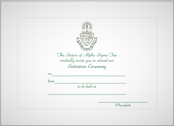 Initiation Invitations Alpha Sigma Tau | GreekStation