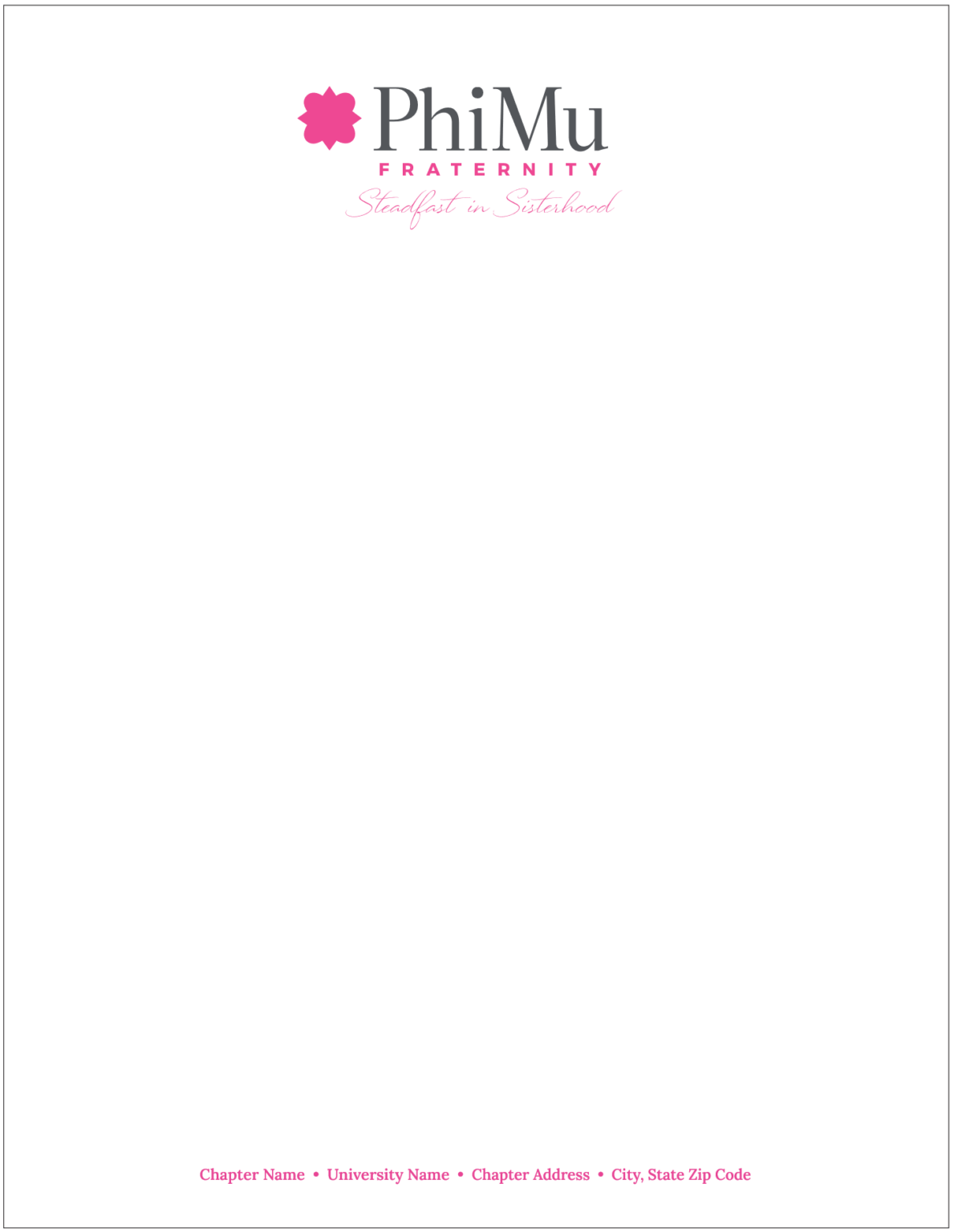 Official Letterhead Phi Mu | GreekStation