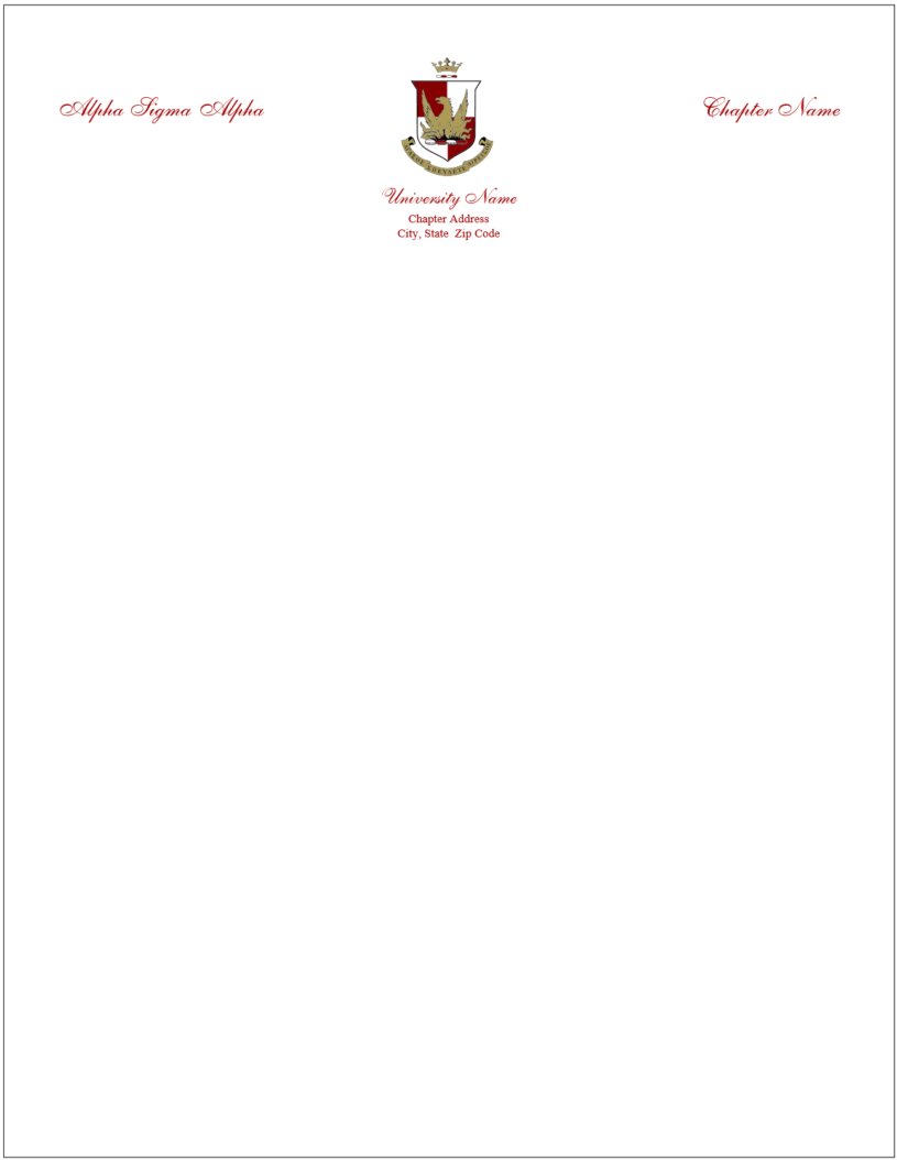 Business Size Letterhead Alpha Sigma Alpha | GreekStation